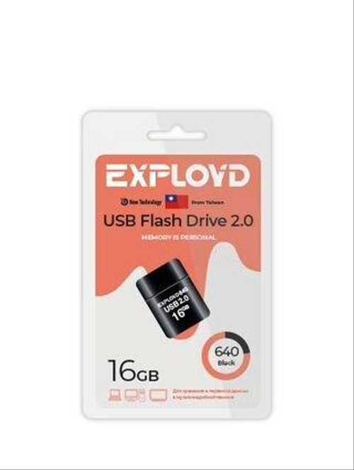 Флеш-накопитель 16Gb Exployd 640, USB 2.0, пластик