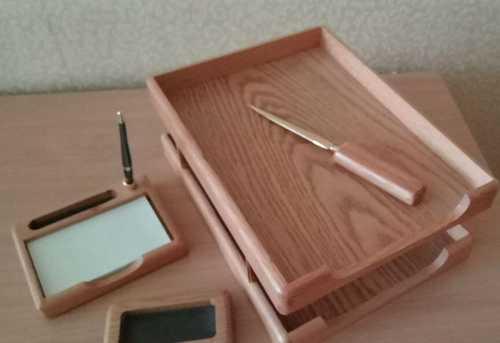 Набор настольный деревянный офисный, 6 предметов