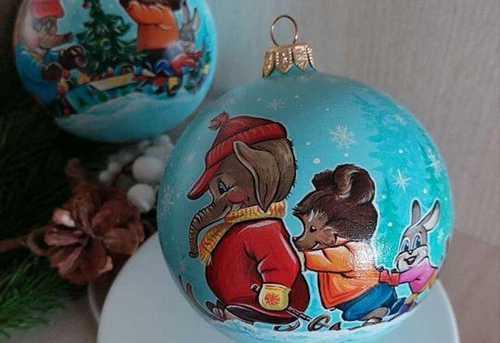 Елочный шар с ручной росписью Зарубин