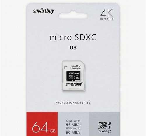 Карта памяти microsd u3 64гб