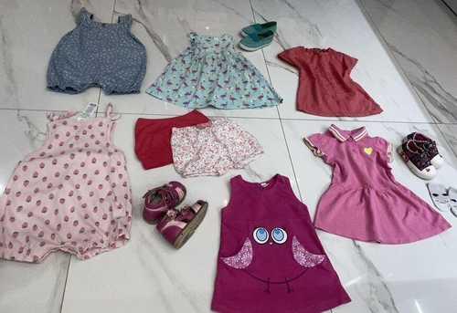 Детская одежда пакетом для девочек на 9-12 месяцев