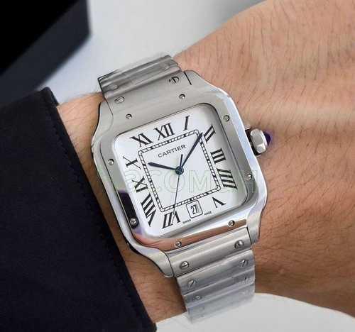 Наручные часы мужские Cartier белый циферблат