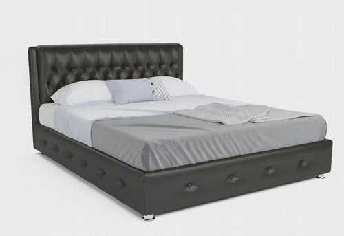 Кровать с матрасом Граф (экокожа) 140 см / 160 см