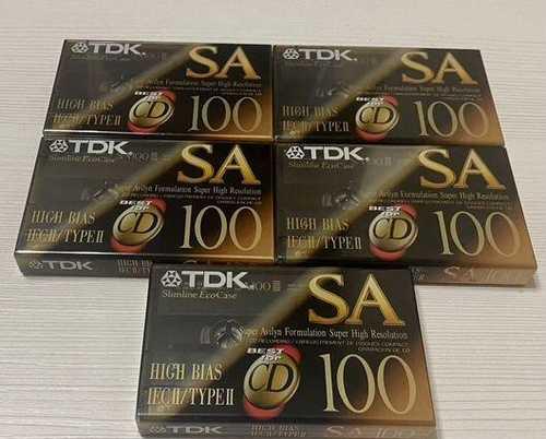 Аудиокассеты новые TDK SA 100