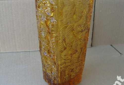 Ваза янтарный чешский хрусталь цветное стекло