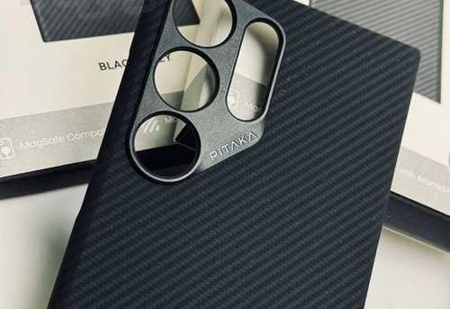 Чехол Pitaka на Samsung S24 Ultra чёрный (Black)