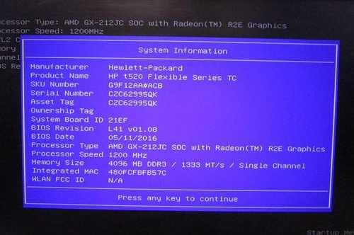 Тонкий клиент HP T520 AMD GX-212JC 1200Mhz\4Gb RAM