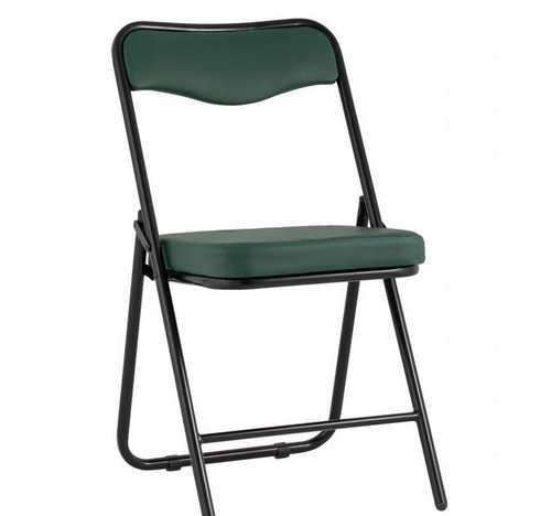 Складной стул Джонни экокожа зелёный каркас черный