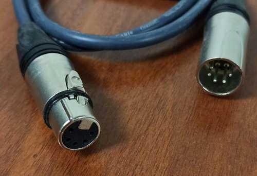 Кабель соединительный DMX cable-969/1.5 XLR 5 pin