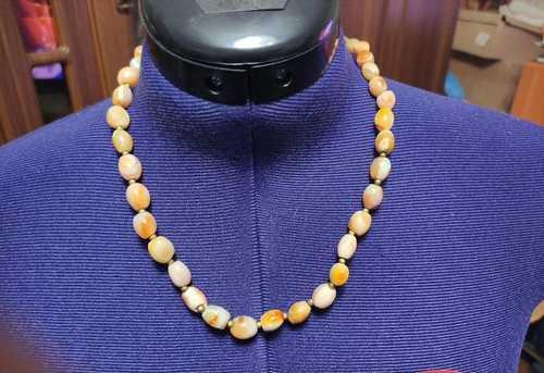Ожерелье из натуральных камней винтаж бусы