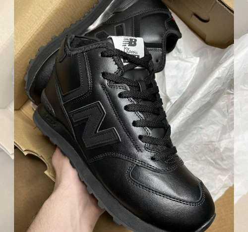 Кроссовки New Balance 574 мех (черные)