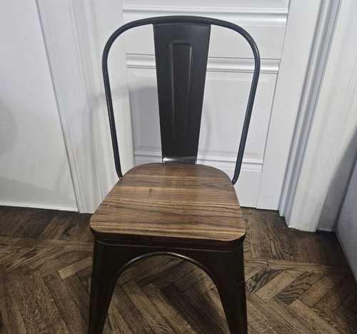 Стул Tolix Wood черный глянцевый