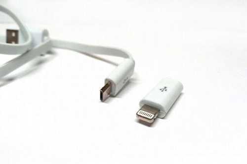 Кабель USB для зарядки microUSB+iPhone устройств