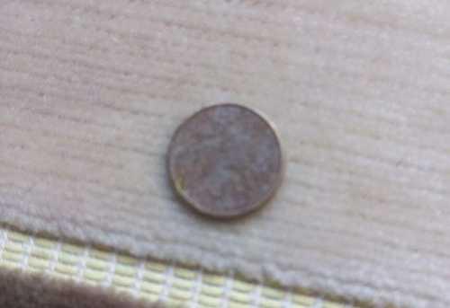 Монета 10 копеек 2002 года заводской брак