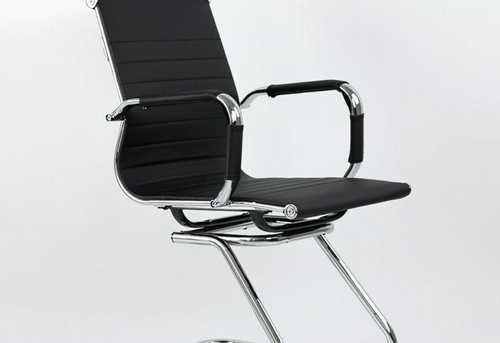 Кресло K-113 черная кожа на полозьях