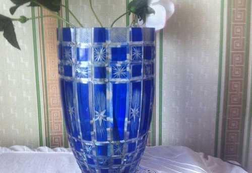 Цветочная ваза, синий хрусталь, 22 см, 1963 год