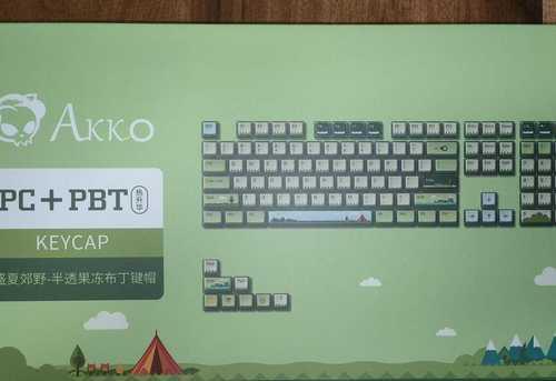 Кейкапы Akko PBT+PC Pudding Summer Green (ASA)