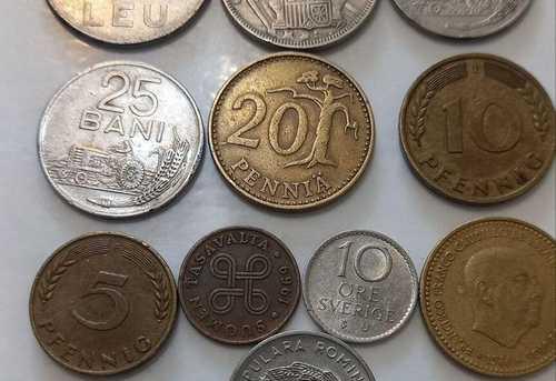 Монеты послевоенной Европы 11 шт, 4 страны 50,60-е