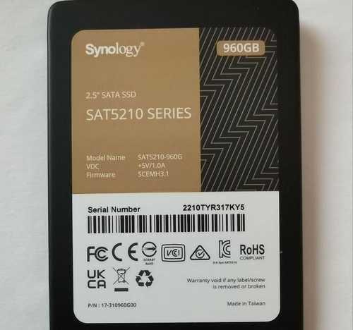 Серверный SSD накопитель Synology SAT5210