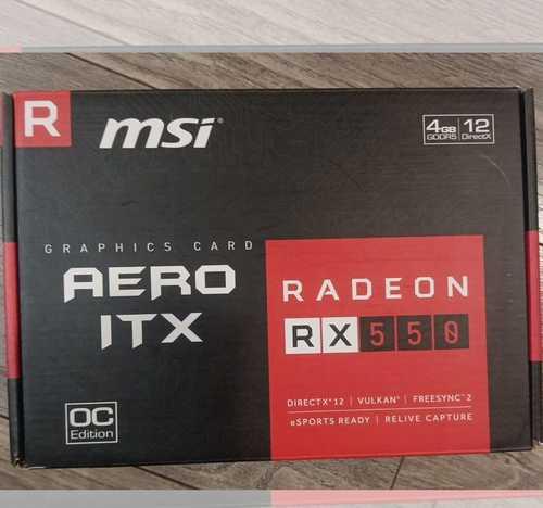 Видеокарта MSI AMD Radeon RX 550 aero ITX OC (4 гб