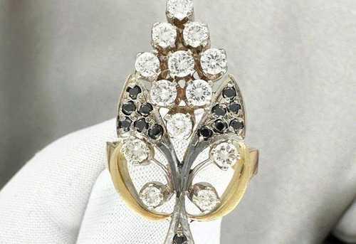 Золотое кольцо СССР 750 с бриллиантами 8.1 гр