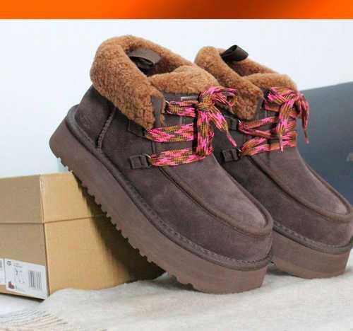 Угги Funkarra Cabin Cuff настоящие - обувь для женщин Тёмно-Коричневого цвета