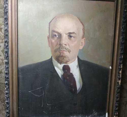 Портрет Ленина на холсте