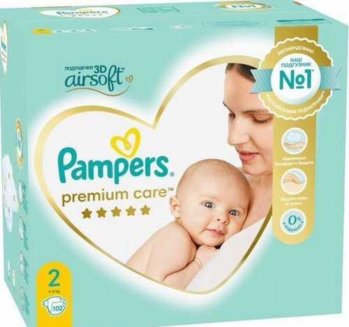 Коробка Pampers premium care 2 102