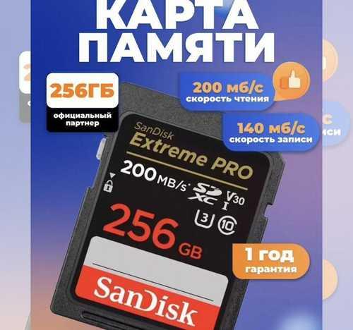 Карта памяти SanDisk sdxc 256 Гб