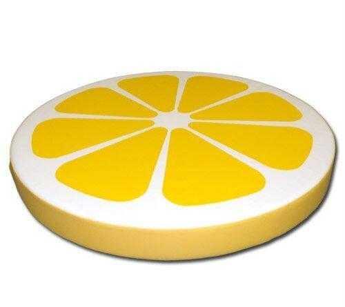 Детский мат спорт круглый лимонная долька складной