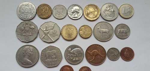 Монеты Европа Африка. Америка. Австралия