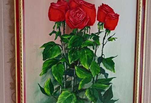 Картина маслом цветочный натюрморт 150х70