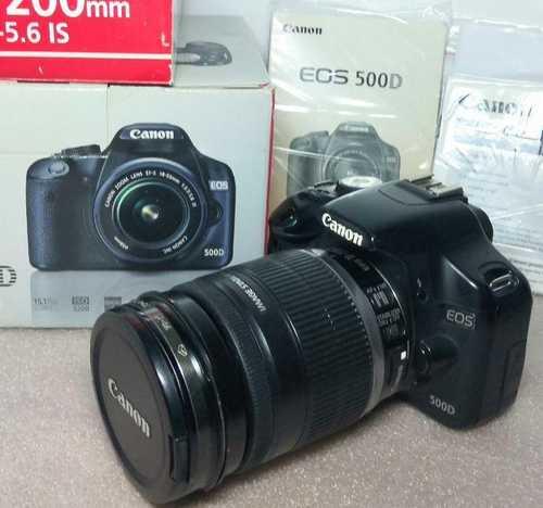 Canon 500D(18-200mm)  16гб Сумка Две коробки 