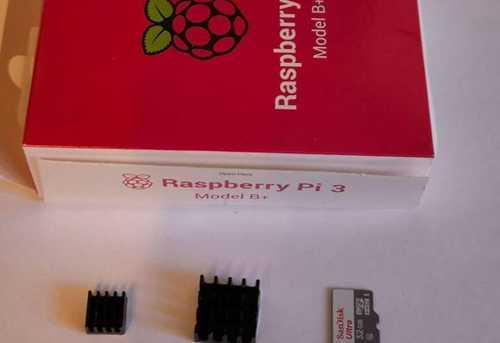 Raspberry Pi 3 B+ с microSD 32гб и радиаторами