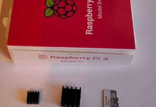 Raspberry Pi 3 B+ с microSD 32гб и радиаторами