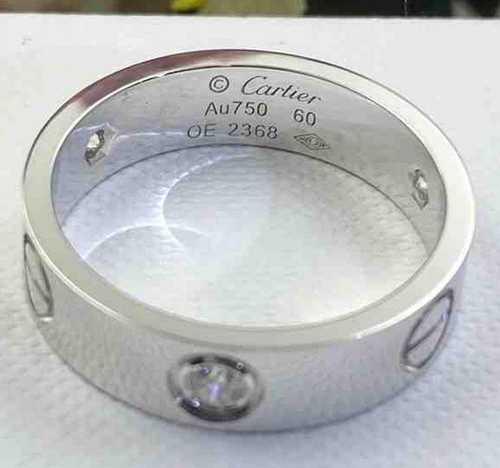 Кольцо Cartier Love, белое золото 585 пробы 0,13ct