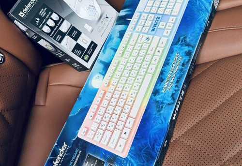 Комплект игровой клавиатура и мышь Defender белый