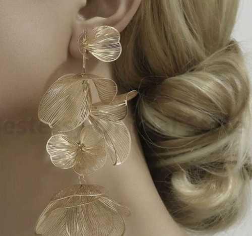 Серьги zara цветы
