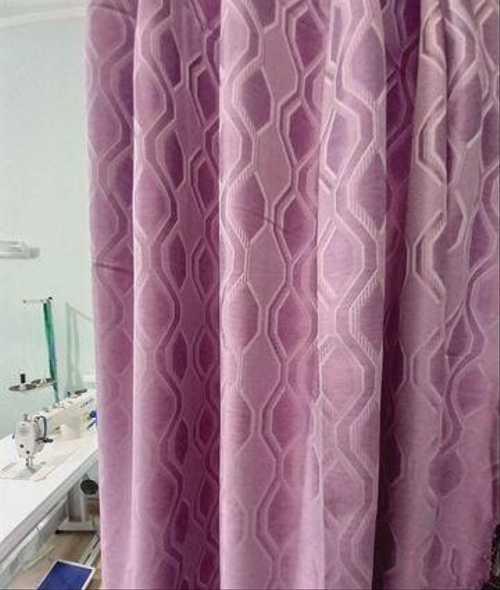 Шторы, ткань жаккард фиолетовый цвет (150 см)