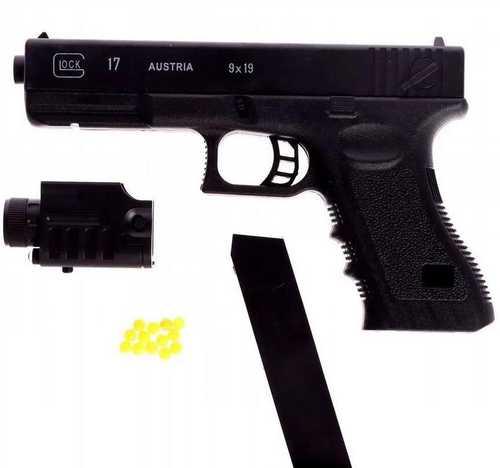 Пластиковый пружинный пистолет Глок 17