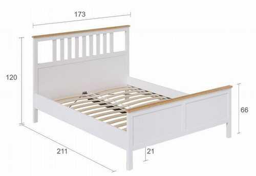 Кровать IKEA 1600х2000 хемнэс белый/светло-кор