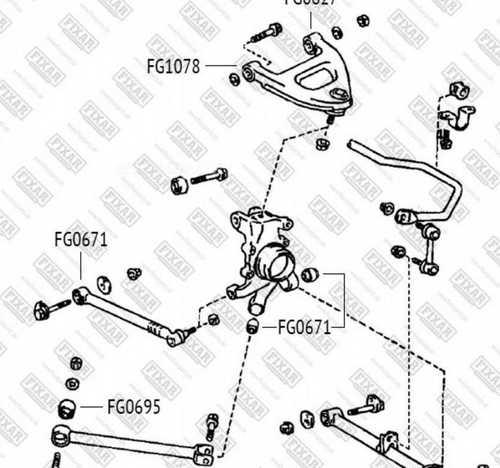 Fixar FG0671 Сайлентблок задней цапфы плавающий