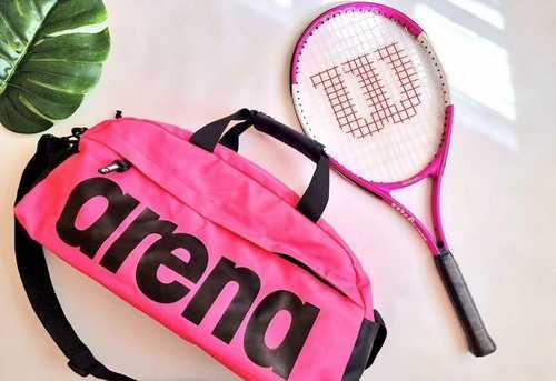 Теннисная ракетка wilson ultra 25 pink +сумка