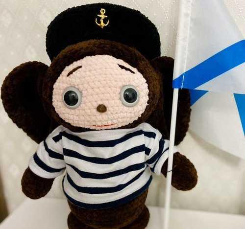 Игрушка чебурашка моряк подводник. Ручная работа