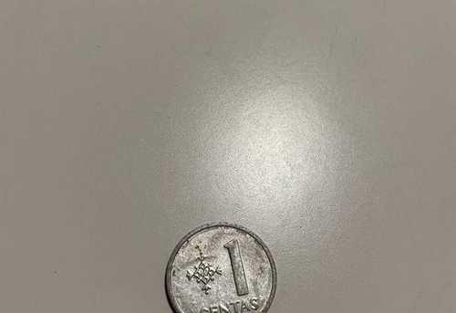 Монета Литва 1 цент 1991