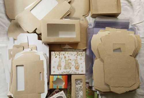 Крафтовые картонные коробочки разных размеров