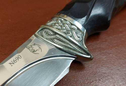 Нож "Кайман" N690, чёрный граб