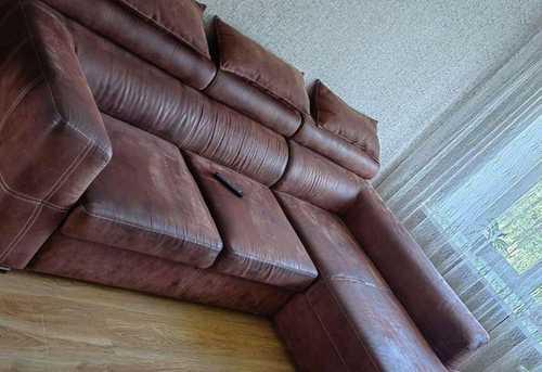 Угловой диван искуственная замша