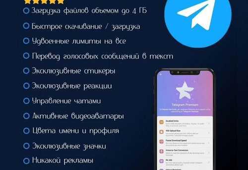 Telegram Premium 1 месяц Телеграм Премиум