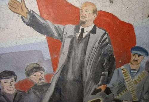Ленин на митинге. Картина маслом СССР Ленин плакат